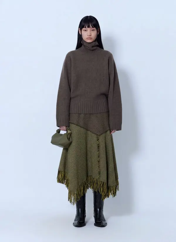 GANNI Double Knit Batwing Turtleneck