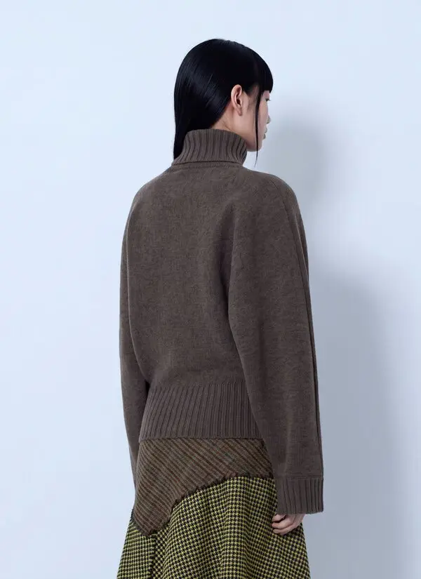 GANNI Double Knit Batwing Turtleneck