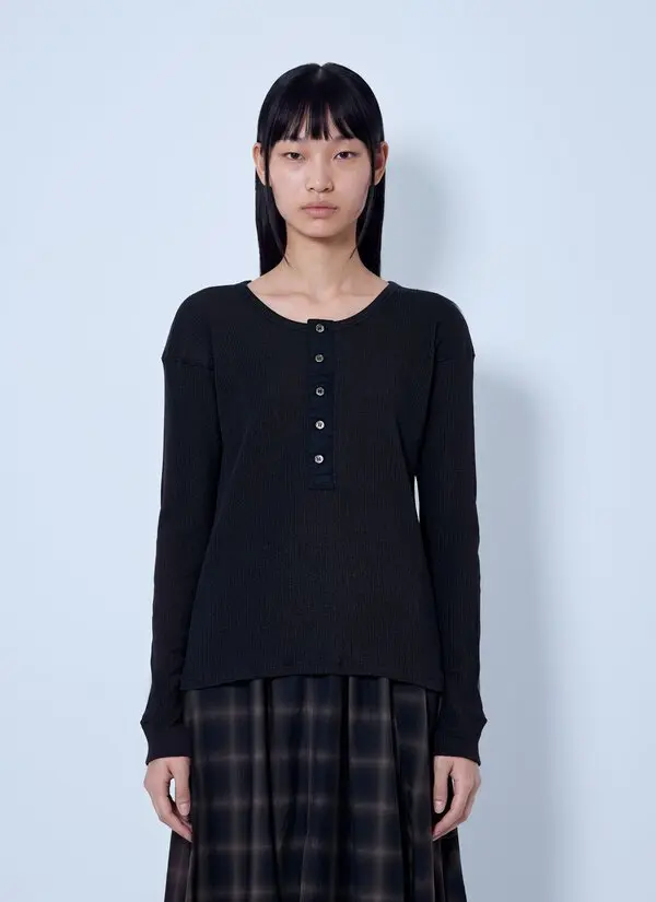Our Legacy Gentle Henley Longsleeve - Black