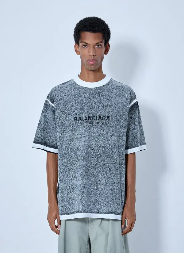 Balenciaga Logo Motif T-shirt - Grey
