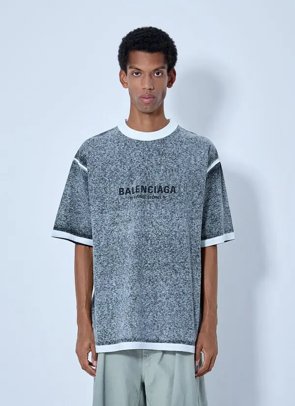 Balenciaga Logo Motif T-shirt - Grey