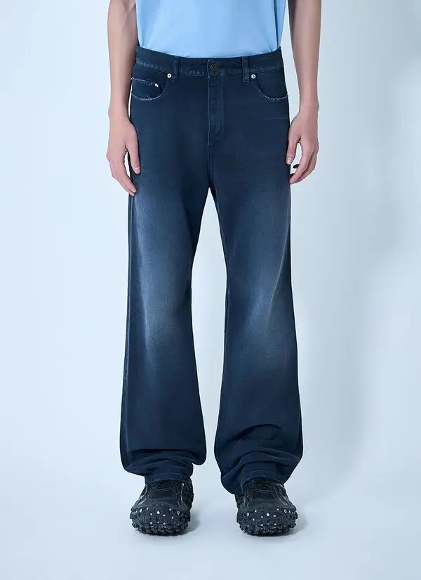 Balenciaga Curved Knee Pants - Navy