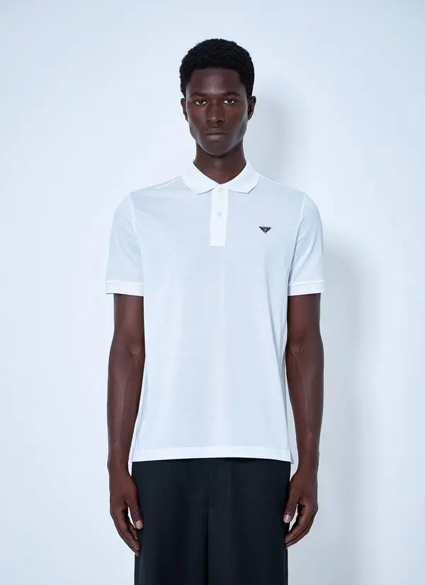 Prada Logo Polo Shirt - White