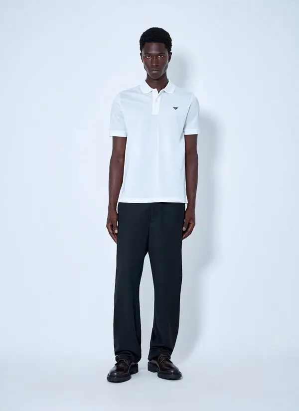 Prada Logo Polo Shirt - White