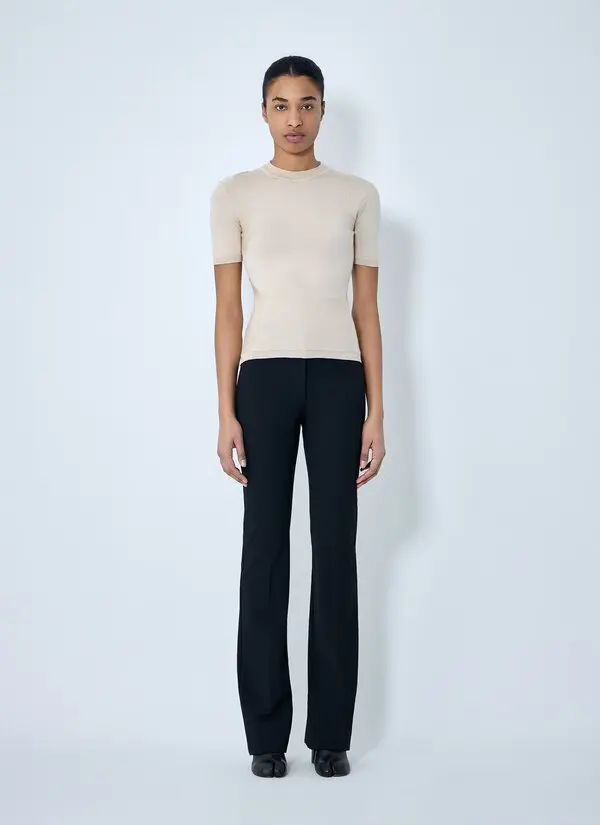 SKIN SERIES Fine Knit Short Sleeve Top