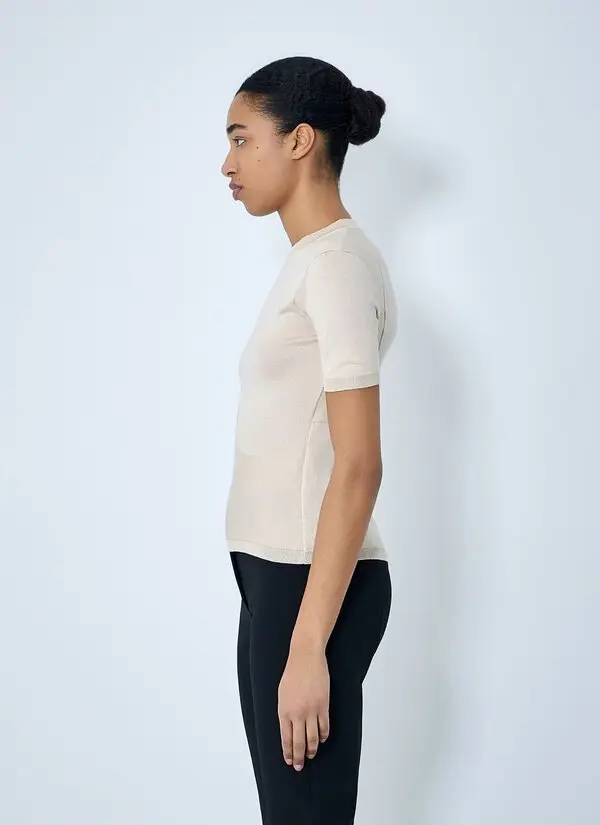 SKIN SERIES Fine Knit Short Sleeve Top