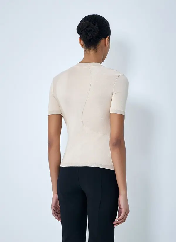 SKIN SERIES Fine Knit Short Sleeve Top