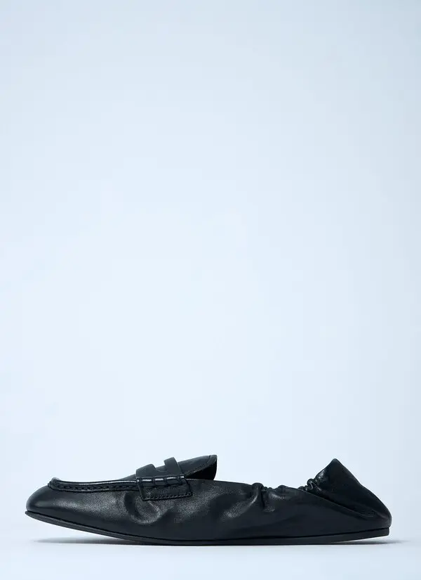 Miu Miu Logo Motif Leather Loafers