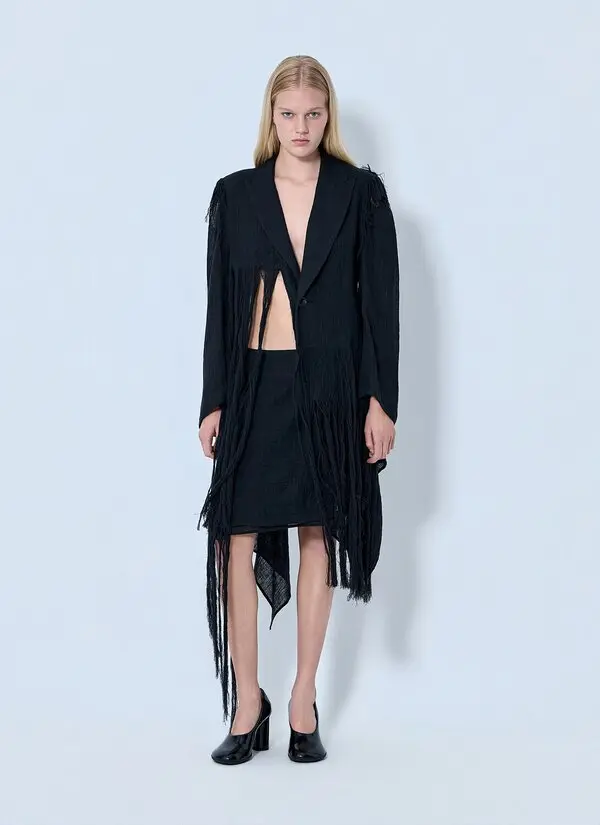 Yohji Yamamoto Frayed Hem Blazer