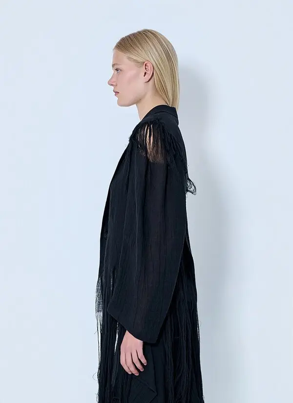Yohji Yamamoto Frayed Hem Blazer