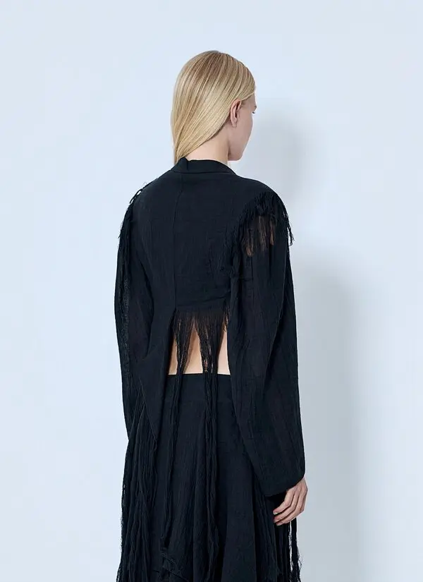 Yohji Yamamoto Frayed Hem Blazer