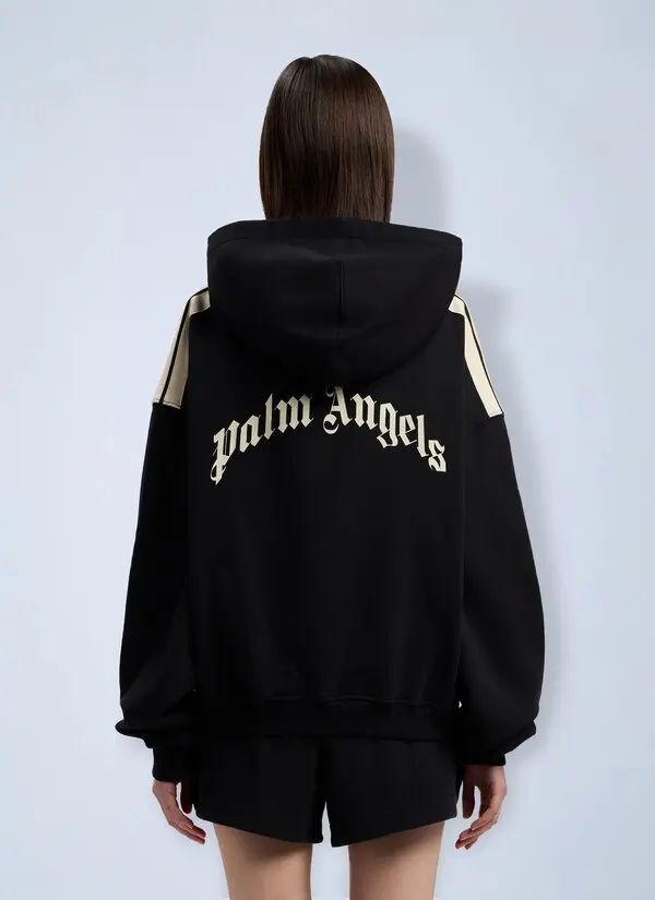 Palm Angels Curved Logo Loose Crop Hoodie