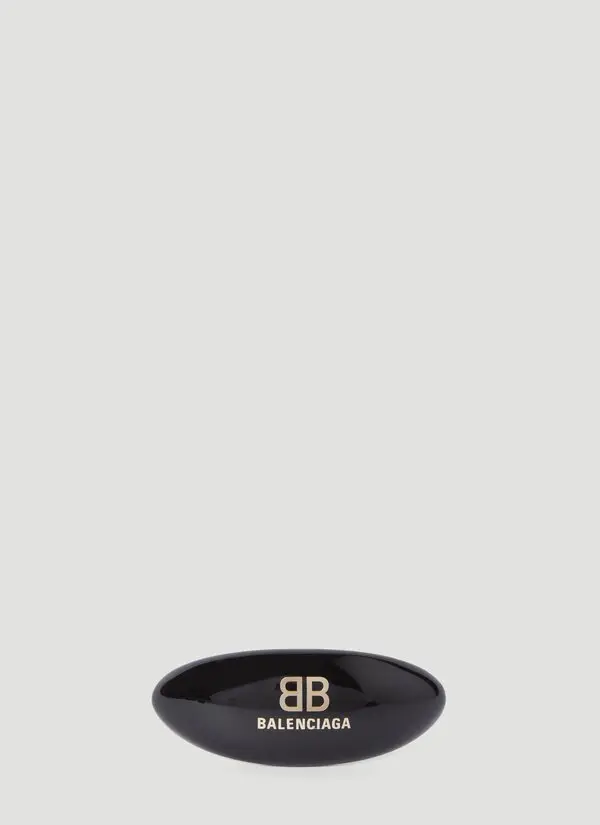 Balenciaga Logo Applique Hair Clip - Black