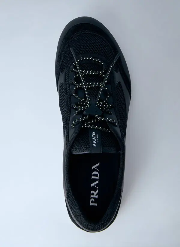 Prada Speedrock Mesh Panel Sneakers - Black