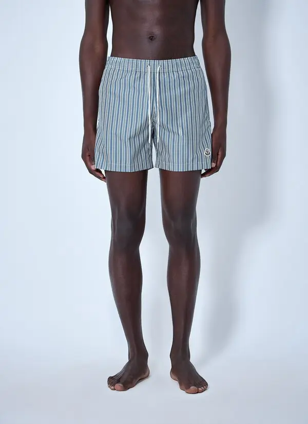 Moncler Striped Swim Shorts - Blue
