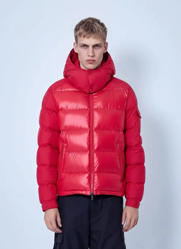 Moncler Maya Hooded Short Down Jacket - Red