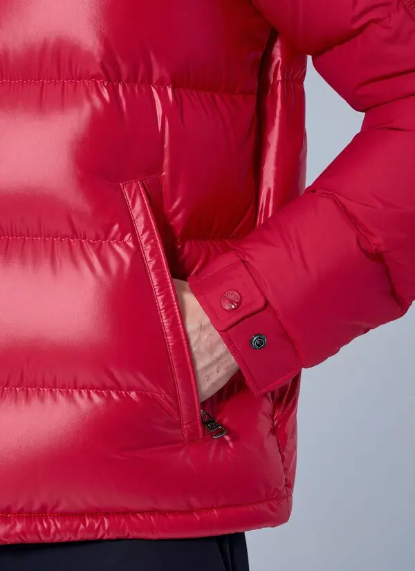 Moncler Maya Hooded Short Down Jacket - Red