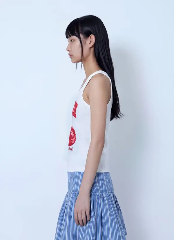 GANNI Compact Rib Jersey Tank Top