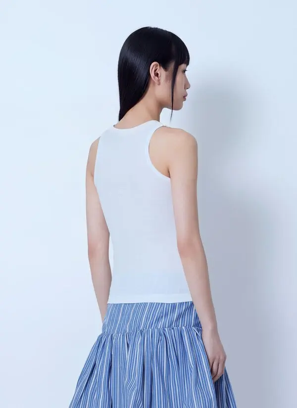 GANNI Compact Rib Jersey Tank Top