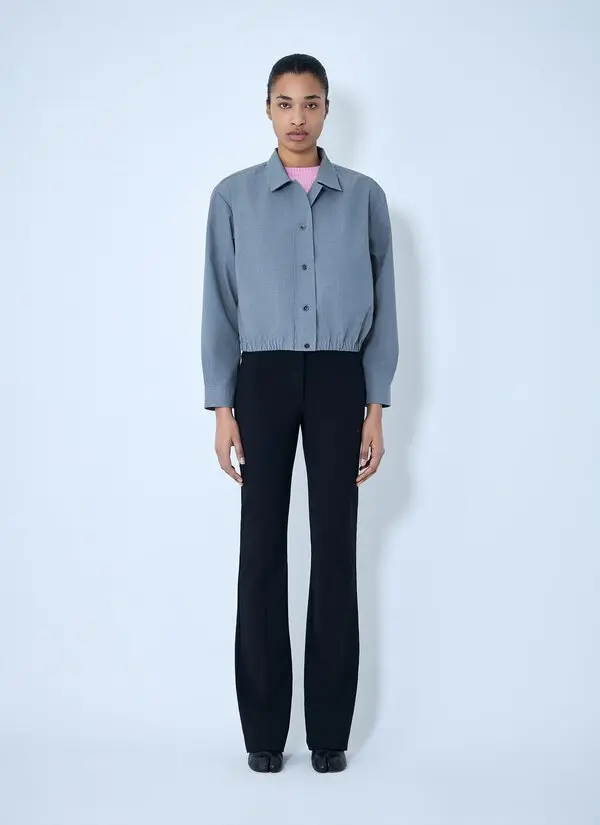 JIL SANDER Cotton Poplin Cropped Shirt