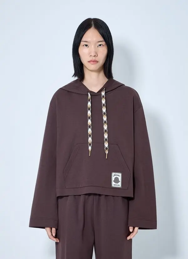 Moncler Hooded Sweatshirt With Contrast Drawstrings - Brown
