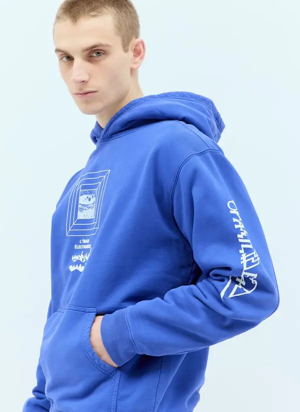 BRAIN DEAD Electronique Hooded Sweatshirt - Blue