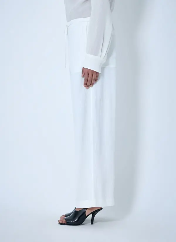 TOTEME Wide-leg Trousers With Drawstring Waist - White