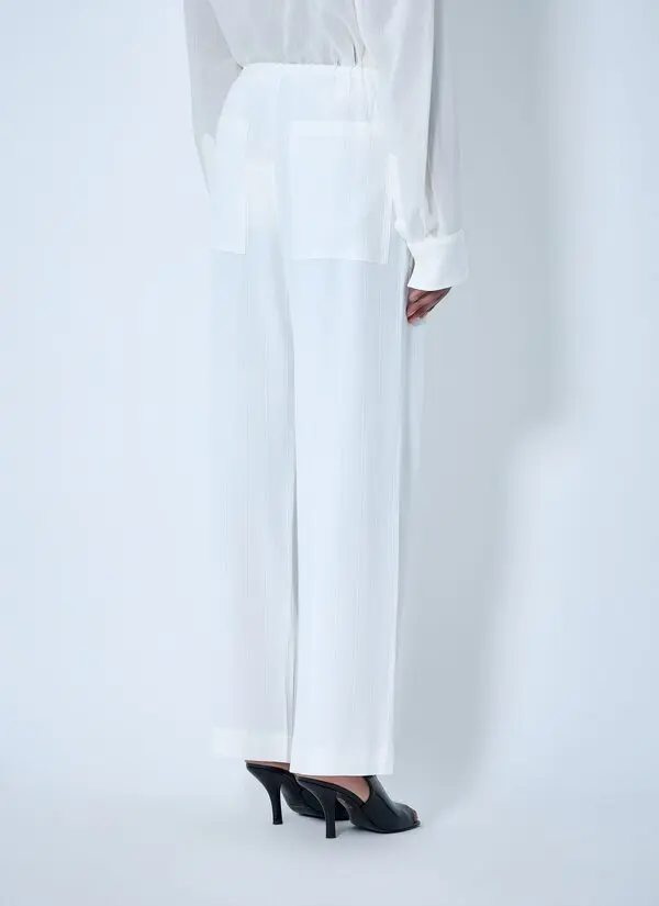 TOTEME Wide-leg Trousers With Drawstring Waist - White
