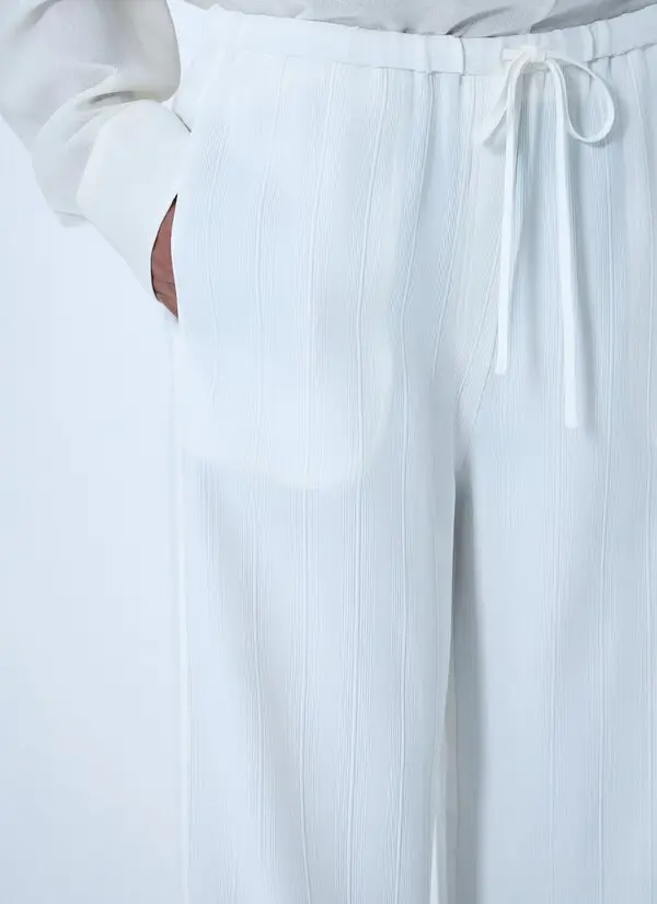 TOTEME Wide-leg Trousers With Drawstring Waist - White