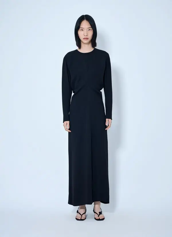 TOTEME Long-sleeve Slouch Waist Dress - Black