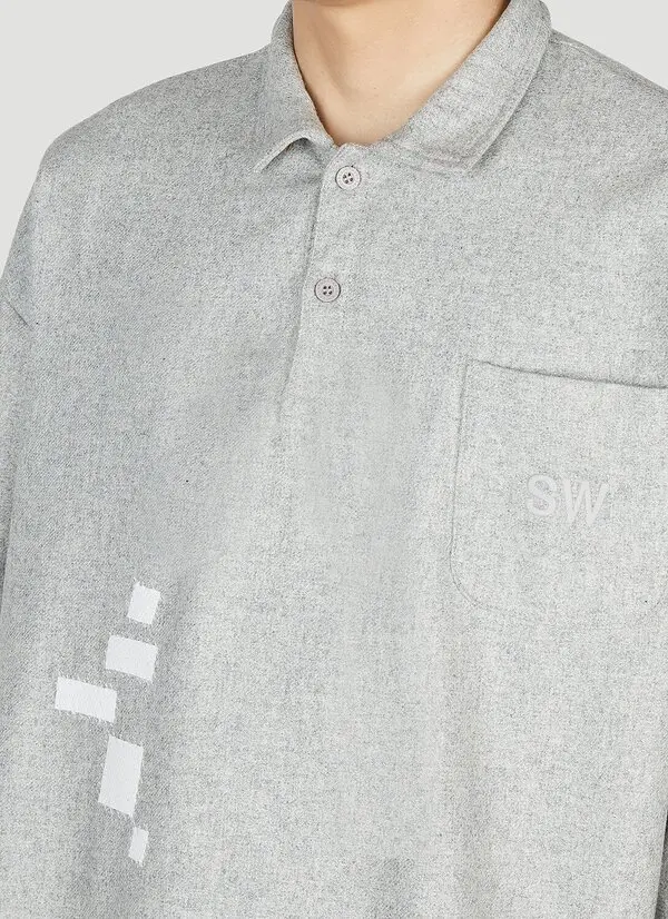 SAINTWOODS Long Sleeve Knit Polo Top