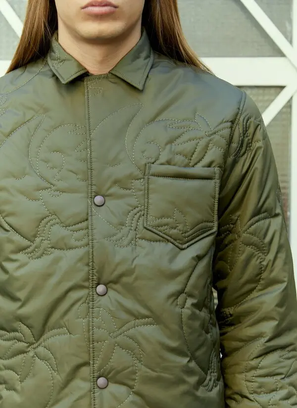 SKY HIGH FARM WORKWEAR Palm Tree Quilted Overshirt