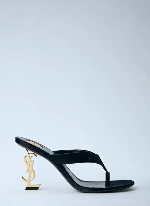 Saint Laurent Opyum Thong Sandals - Black