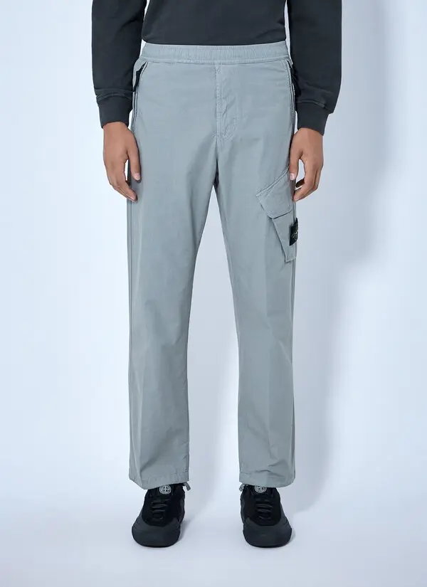 Stone Island Cargo Trousers With Elasticated Waistband - Grey