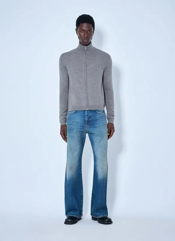 Acne Studios Zip-up Bow Logo Cardigan