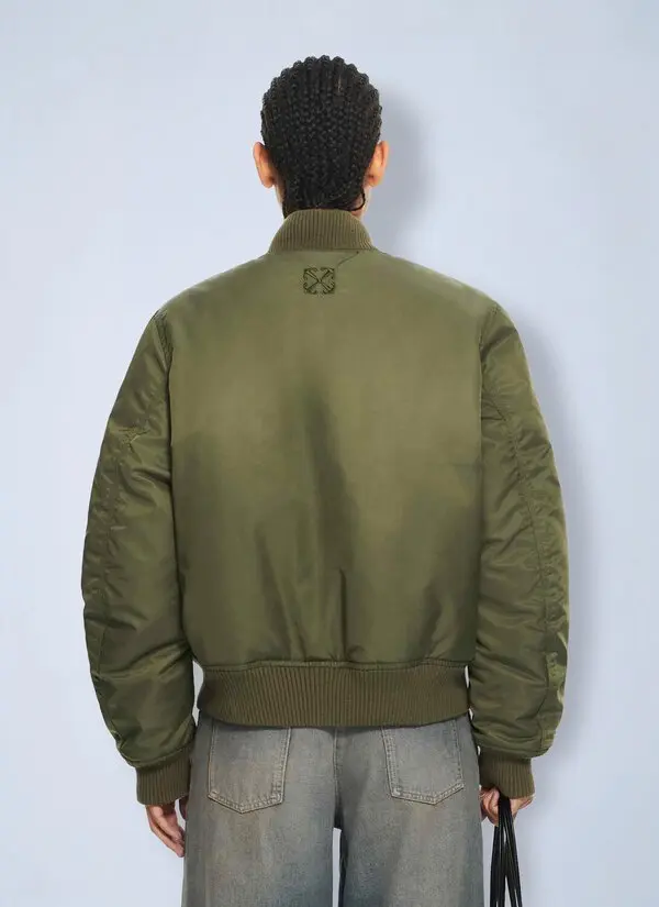 Off-White Embroidered Nylon Bomber Jacket