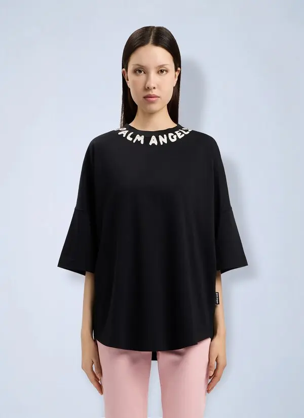 Palm Angels Neck Logo Over T-shirt - Black