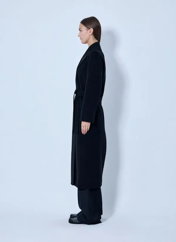 Max Mara Belted Wool Coat - Black