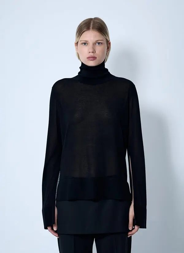 TOTEME Slit Sleeve Turtleneck - Black