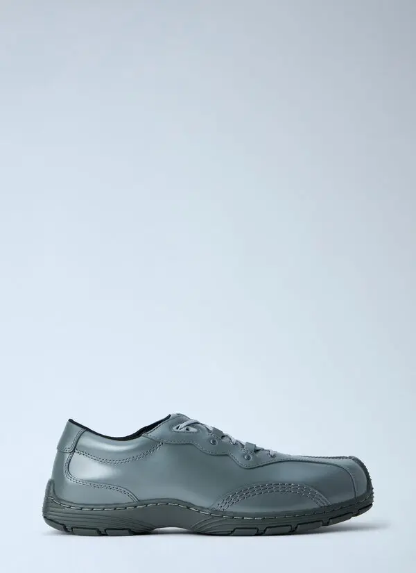 Dr. Martens Aurix 5i Gunmetal Satin Finish Leather Lace Ups - Grey