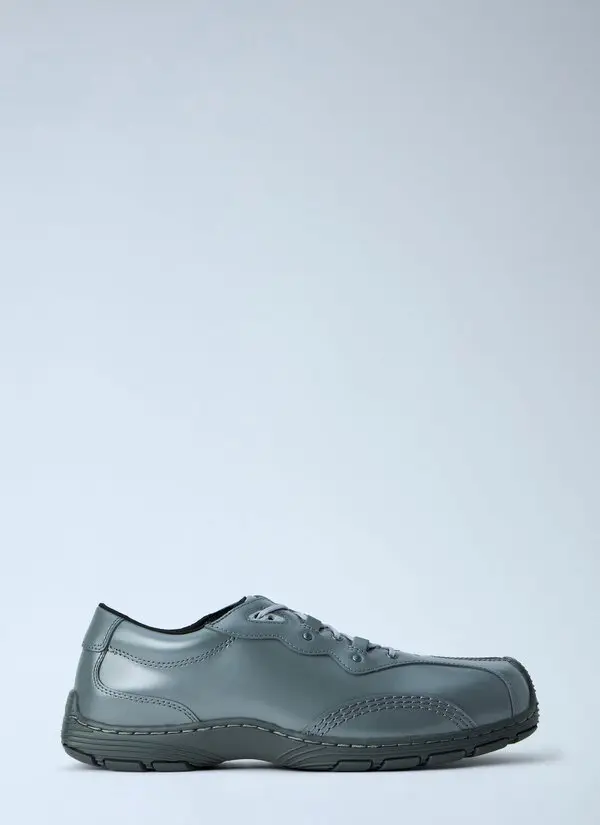 Dr. Martens Aurix 5i Gunmetal Satin Finish Leather Lace Ups - Grey