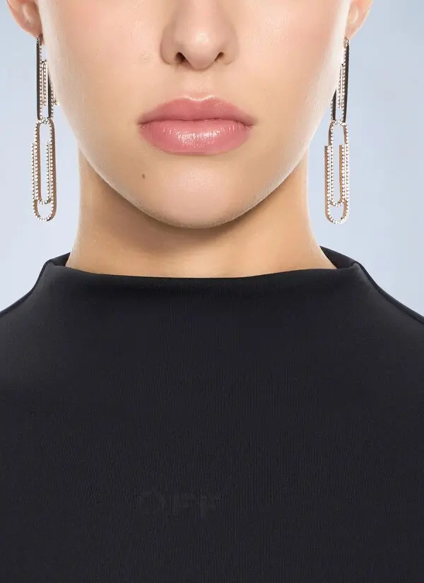 Off-White Paperclip Strass Earrings