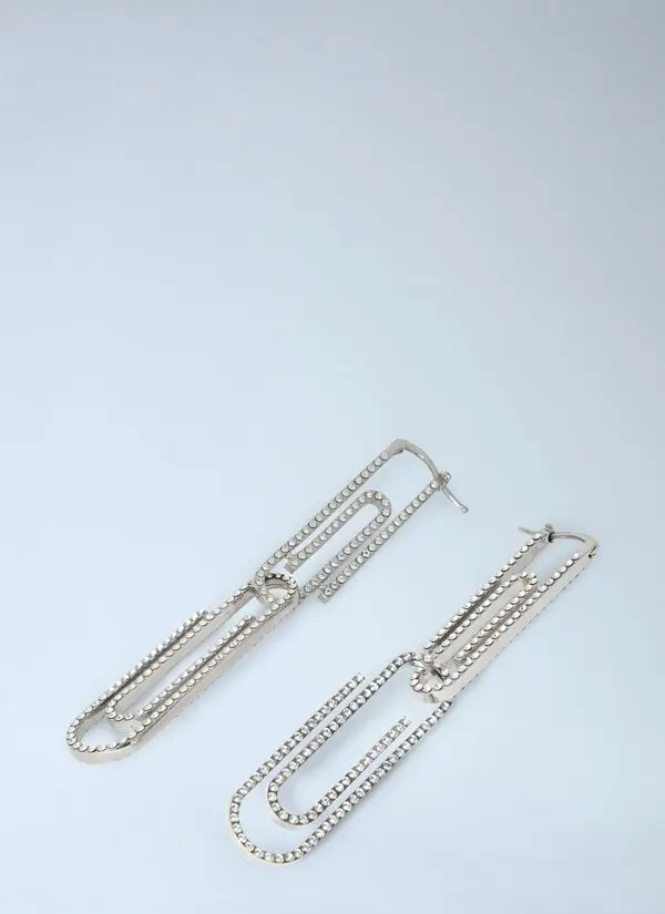 Off-White Paperclip Strass Earrings
