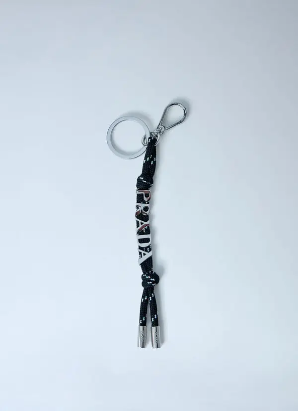 Prada Logo Embellished Keychain