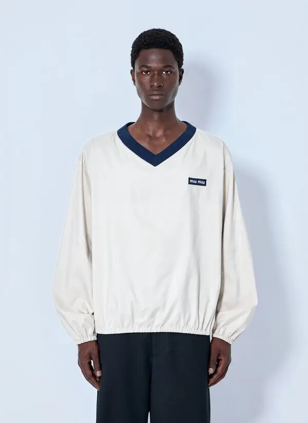 Miu Miu Technical Pongé Sweatshirt - Cream