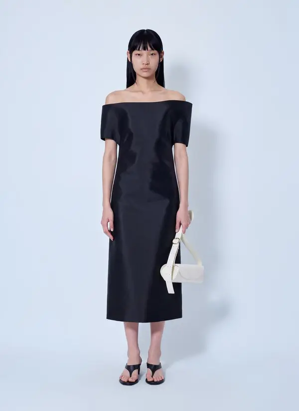 JIL SANDER Off-shoulder Midi Dress