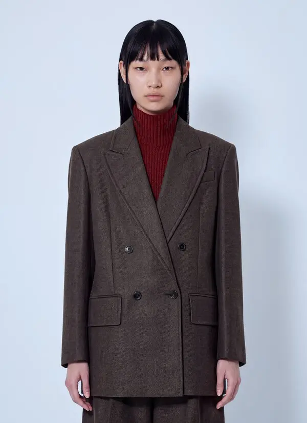 Max Mara Double-breasted Wool Blazer - Brown