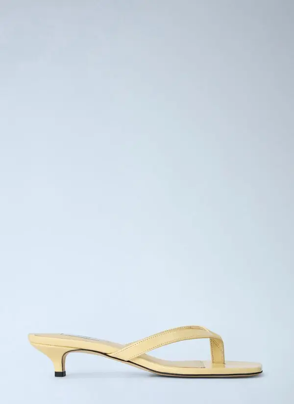 TOTEME Naplack Heeled Flip Flops - Yellow