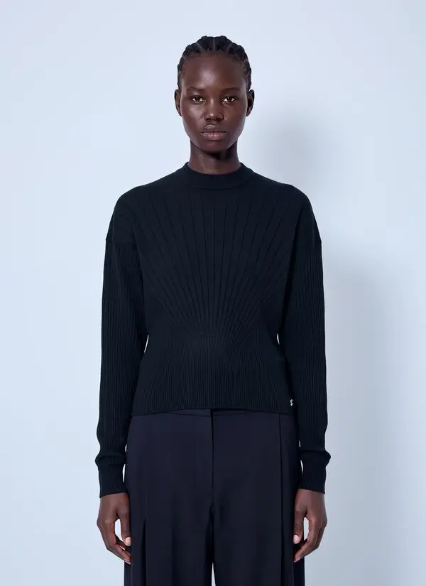 Sportmax Ribbed Knit Sweater - Black
