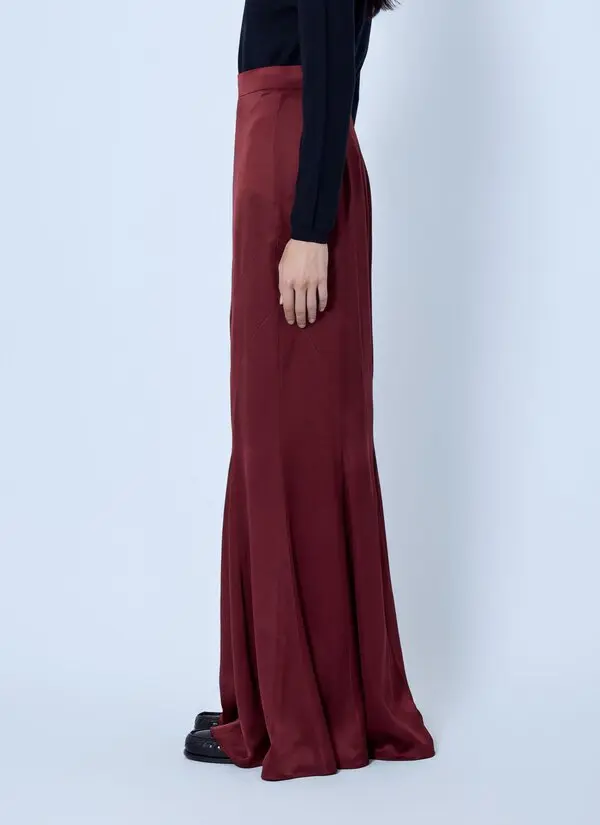 Max Mara Satin Maxi Skirt - Red